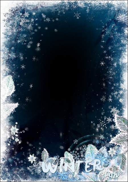 Winter Photo frame template - I like winter