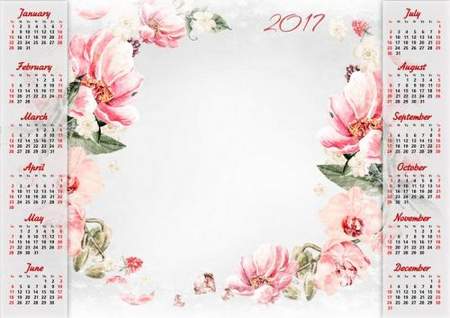 Beautiful Calendar psd 2017 for Photoshop download ( free calendar psd ...