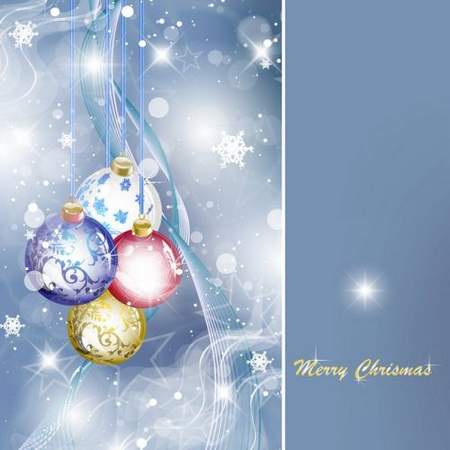 Christmas background psd with Christmas balls, snowflakes and stars ...