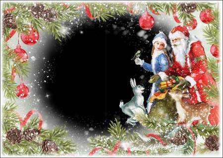 Christmas photo frame psd template for Photoshop free download