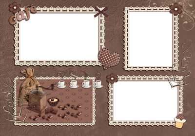 Coffee frames png, psd