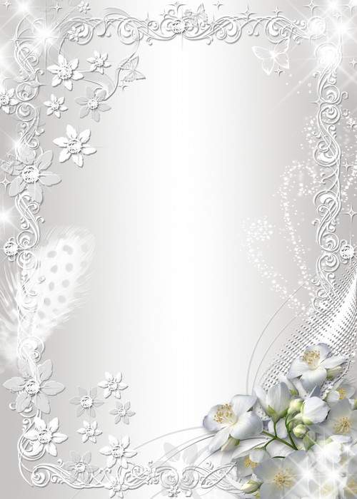 Frame for photo with white flowerses ( free flower photo frame psd ...