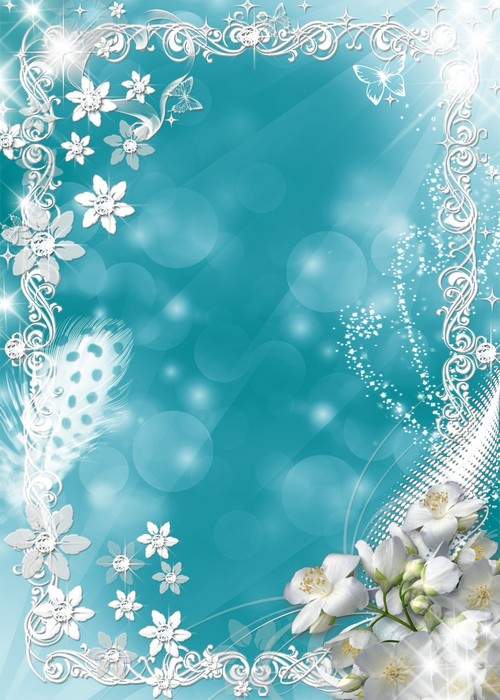Frame for photo with white flowerses ( free flower photo frame psd ...