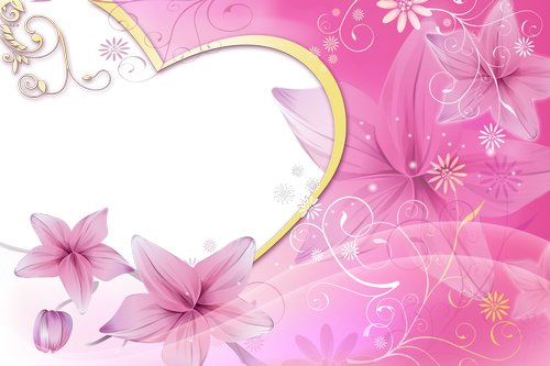 Photoframe - Blooming spring ( free photo frame template, free download )