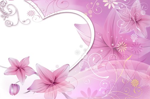 Photoframe - Blooming spring ( free photo frame template, free download )