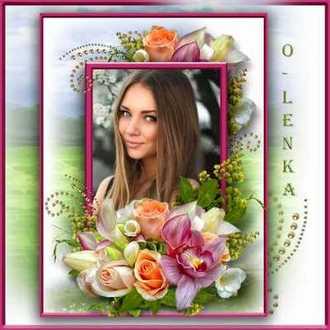 Flower Frame for Photoshop - 2 photo frame psd