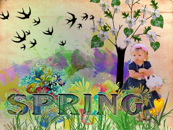 Spring psd ( free Layered psd download )
