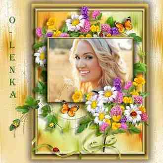 Free flower frame psd - free download