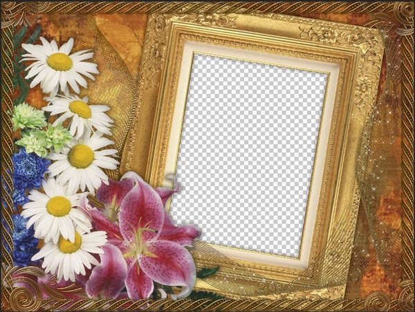 Flower Frame for Photoshop - My secret ( free photo frame psd, free ...
