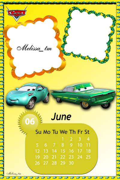 Calendar for Children 2011 Cars. Calendrier pour Photoshop.