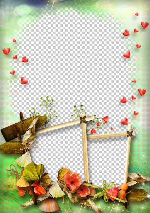 Summer photo frame for 3 photos ( frame psd png download ). Transparent ...