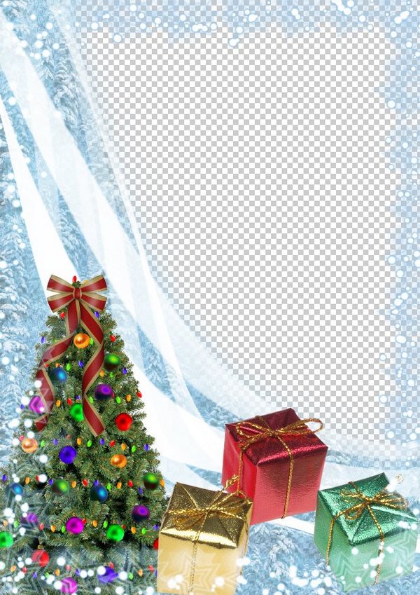 Frame for photo - Christmas candles ( PSD, PNG, download )