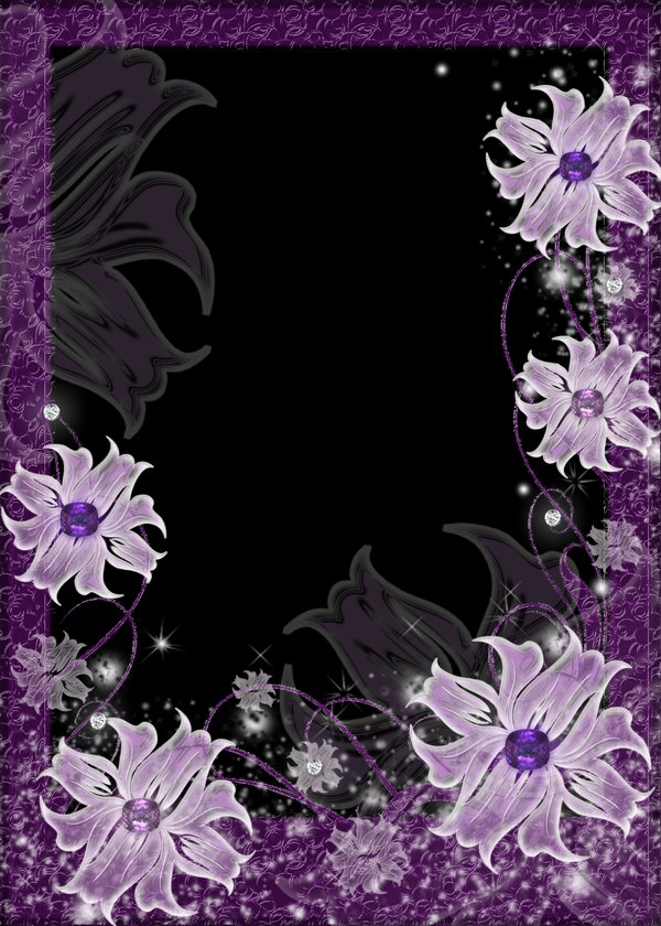 Photo frame template Violet ( PSD, PNG )