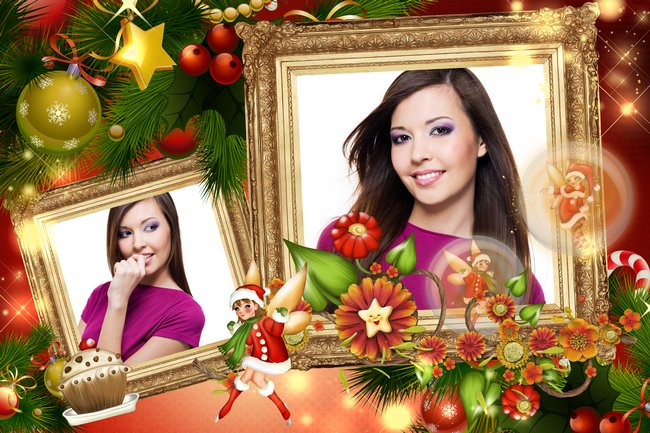 Frame for Photoshop - Christmas chic and shine | PSD | PNG. Transparent ...