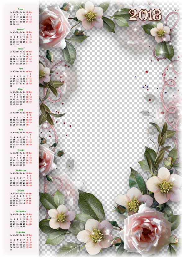 Free 2018 Romantic calendar template, PSD, PNG, free download. Calendar ...