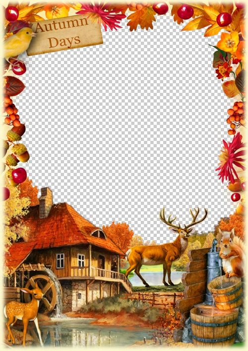 Autumn day - free photo frame, PSD, PNG, free download