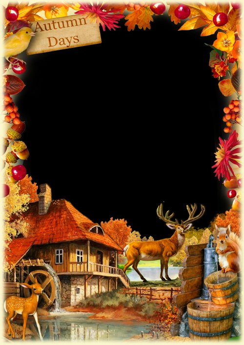 Autumn day - free photo frame, PSD, PNG, free download