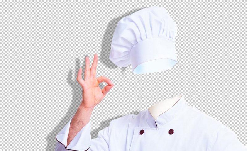 Delicious recipes from the chef - Male photo template for Photoshop