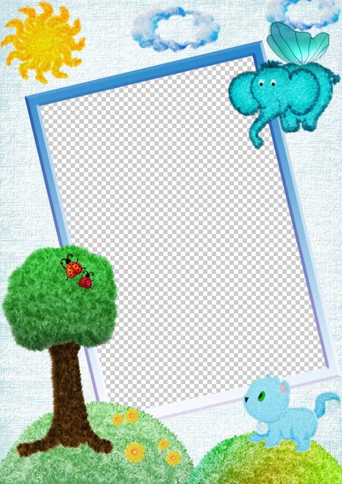 Baby photo frame PSD and PNG - Fairy glade