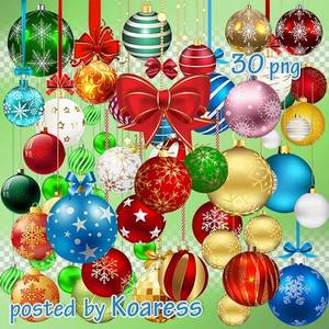 Новогодние подарки на прозрачном фоне