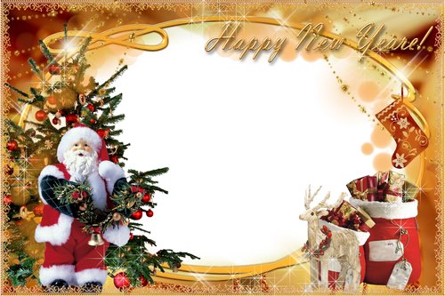 New Year frame with Santa Claus
