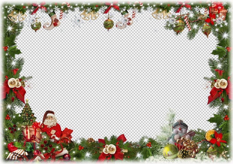 Christmas photo frame - Santa and snowman