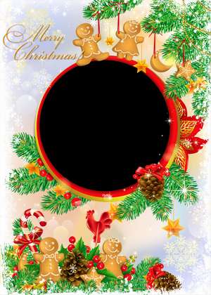 Free PSD Celebratory Frame PNG format for Photoshop - Bright Christmas ...