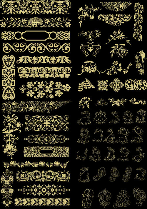 Gold elements for design with transparent background free PSD file ...