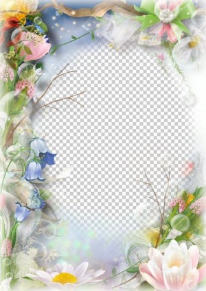 Flower frame for Photoshop - Delicate lily (free frame psd free 2 frame ...