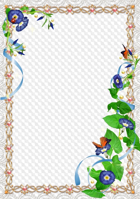 Border frame curly flowers