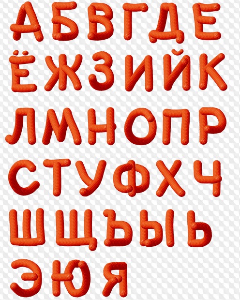 Plasticine Russian alphabet in different colors