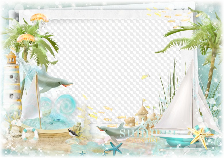 6 PNG, Photo frames, Sun, Sea and Sand