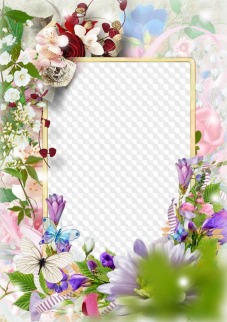 Flower photo frame free psd template free download