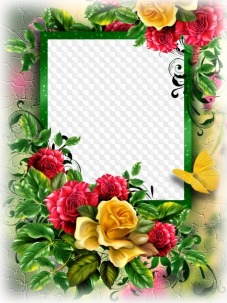 Free flower frame psd - download