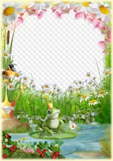 Princess frog, PSD frame for baby photo