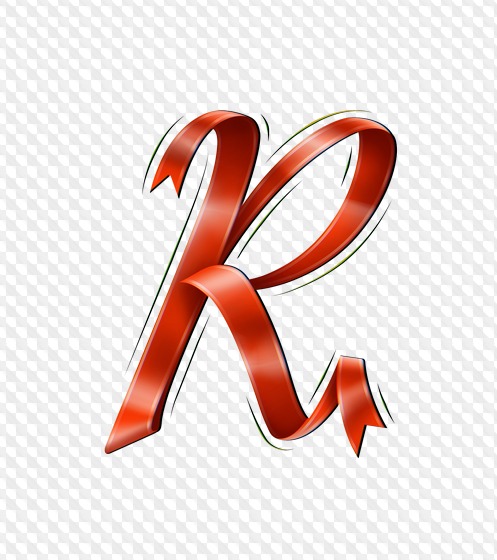 62 PSD, 62 PNG, Letters red ribbons, numbers red ribbons