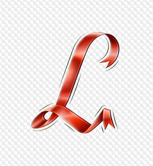 62 PSD, 62 PNG, Letters red ribbons, numbers red ribbons