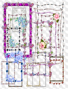 64 PNG, Frames and decor on transparent background
