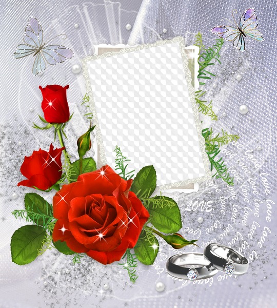 Collection of beautiful frames for photos - 23 Wedding PNG frames