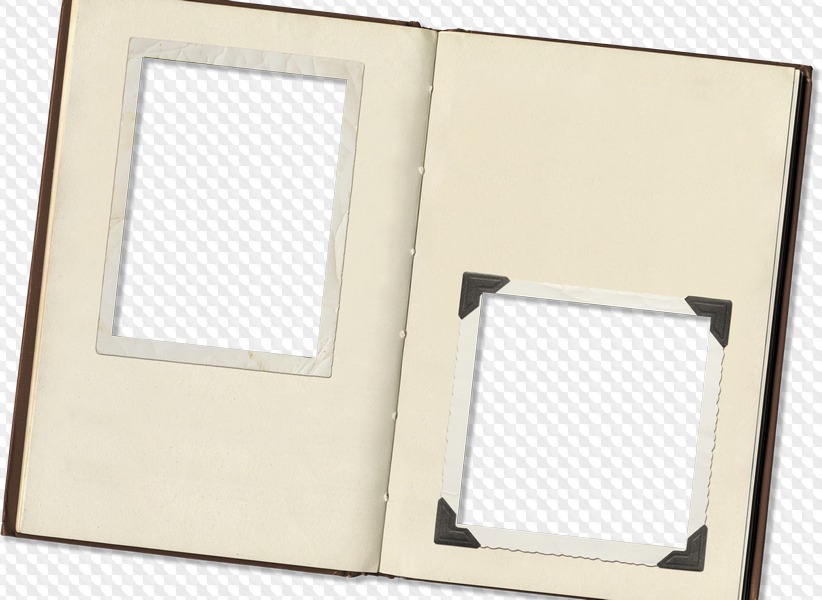 Open book, photo frame