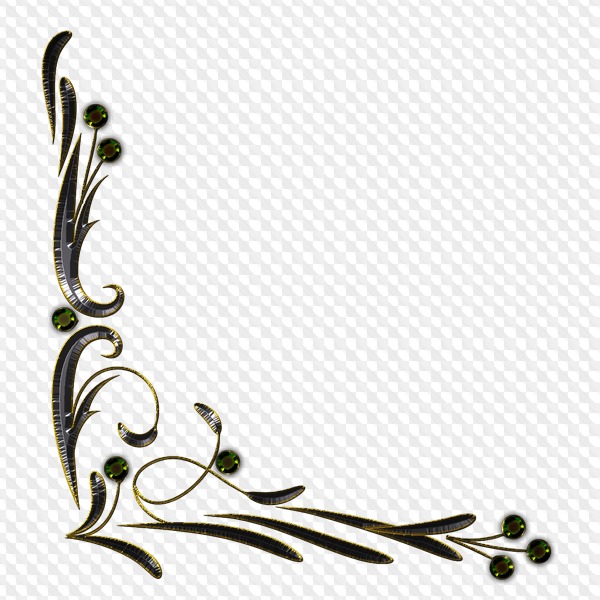 Decorative corners on transparent background
