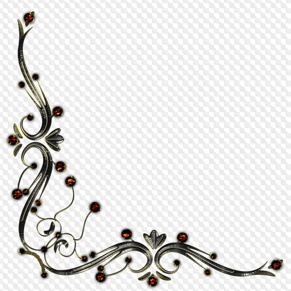 Decorative corners on transparent background