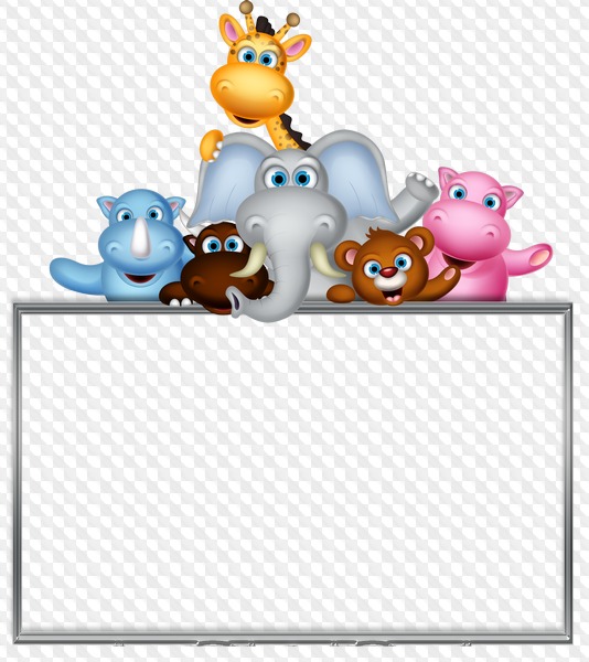 10 PSD, 10 PNG, Cartoon animals, frames with transparent background
