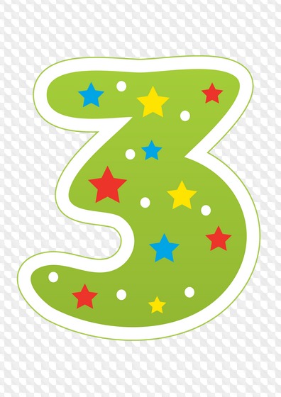 10 PNG, Numbers with stars on transparent background