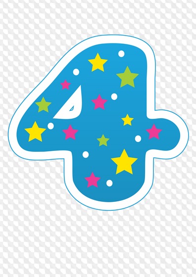 10 PNG, Numbers with stars on transparent background
