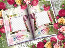 Open book, photo frame