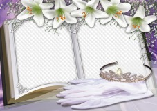 Open book, photo frame