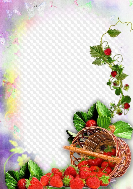 Strawberry Photo frame template download