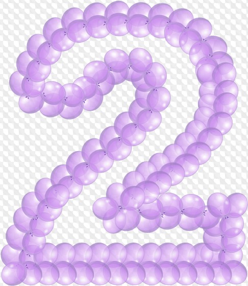 Balloon, Numbers on transparent background, PNG, PSD