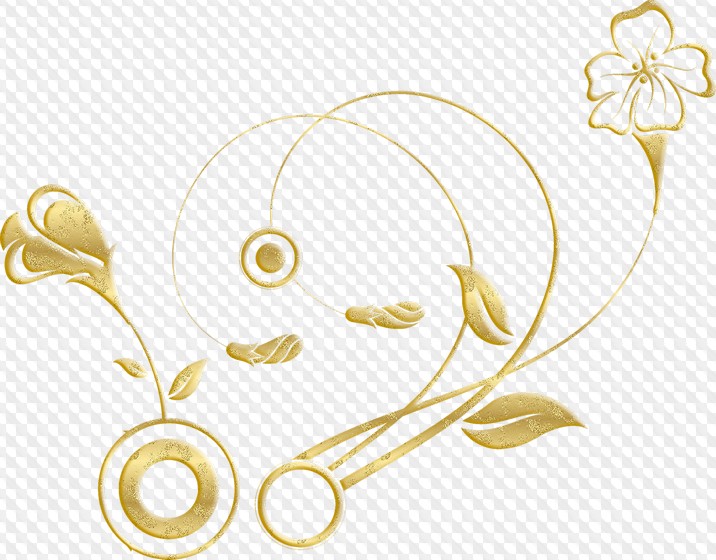 Updated: 111 PNG, Gold decorative elements on transparent background